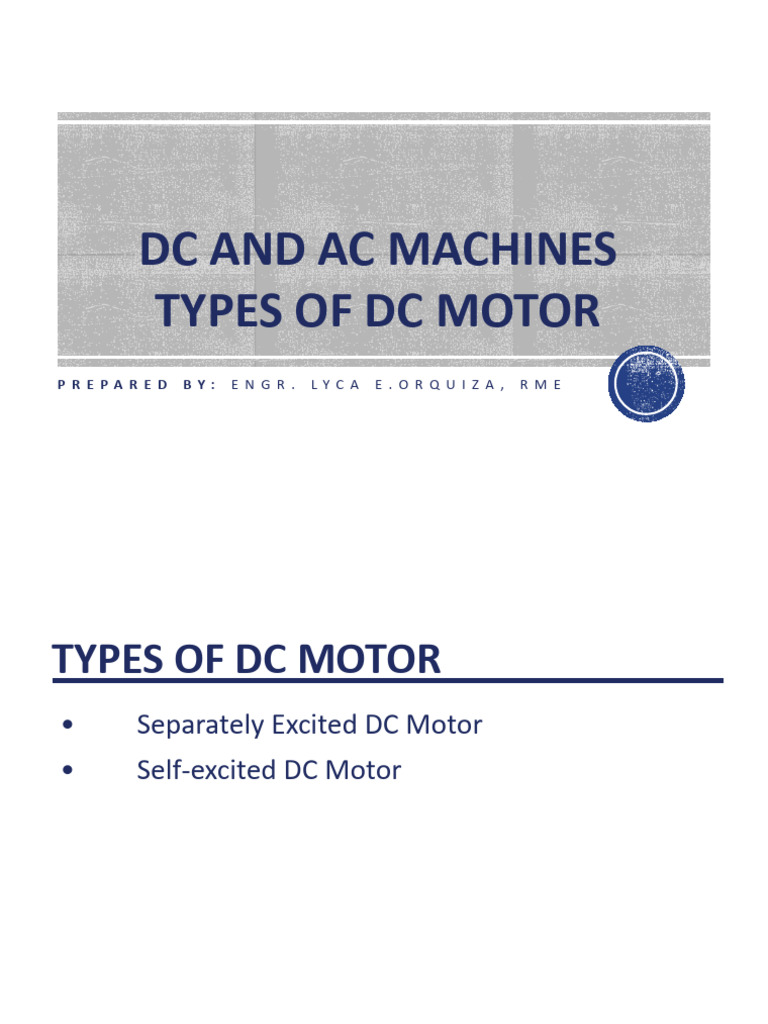 Lec 5 Types of DC Motor | PDF | Electric Motor | Electrical Components