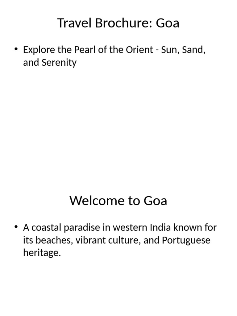 Discover Goa: Your Travel Guide | PDF