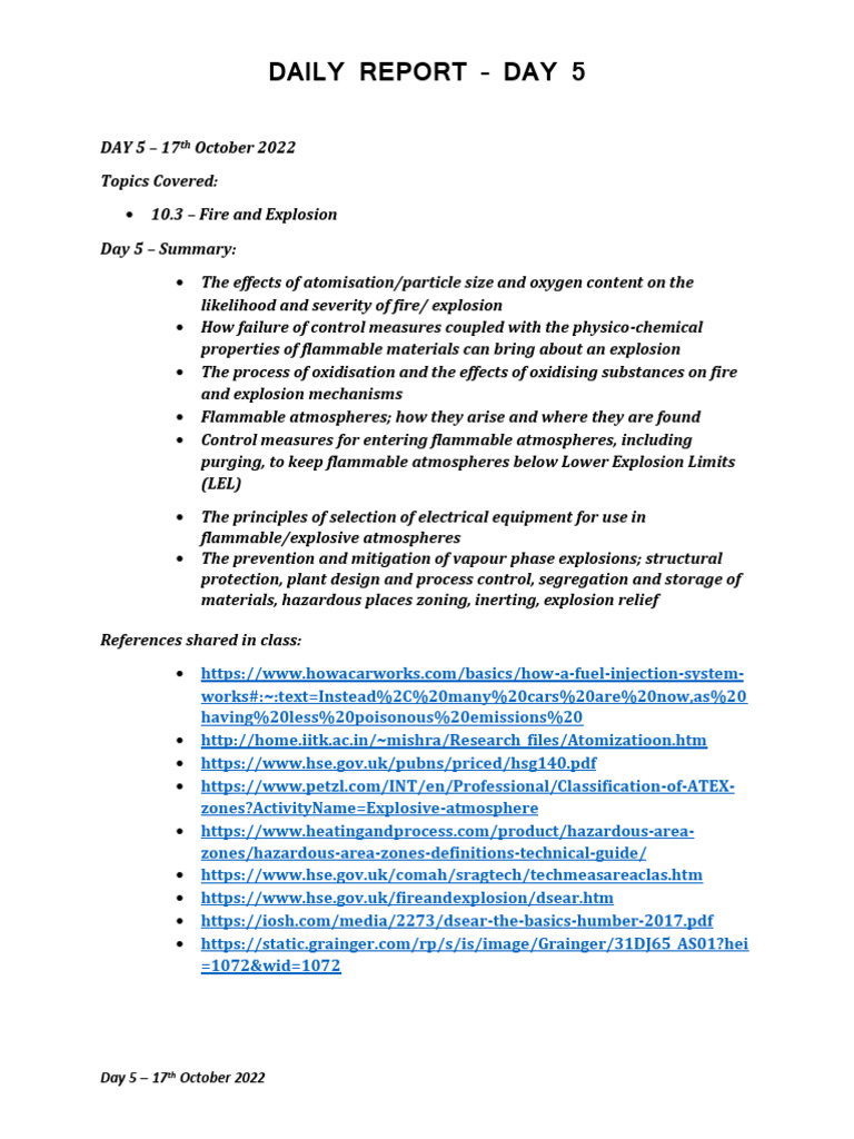 Daily Report - Day 5 | PDF