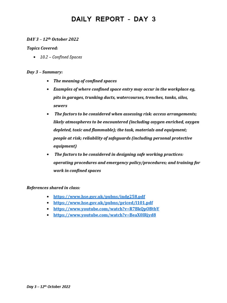 Daily Report - Day 3 | PDF