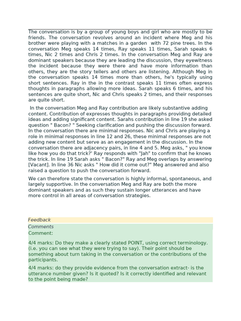 Feedback Comments | PDF | Human Communication | Communication