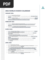 2026 Calendar of SDA Special Events | PDF | Seventh Day Adventist ...