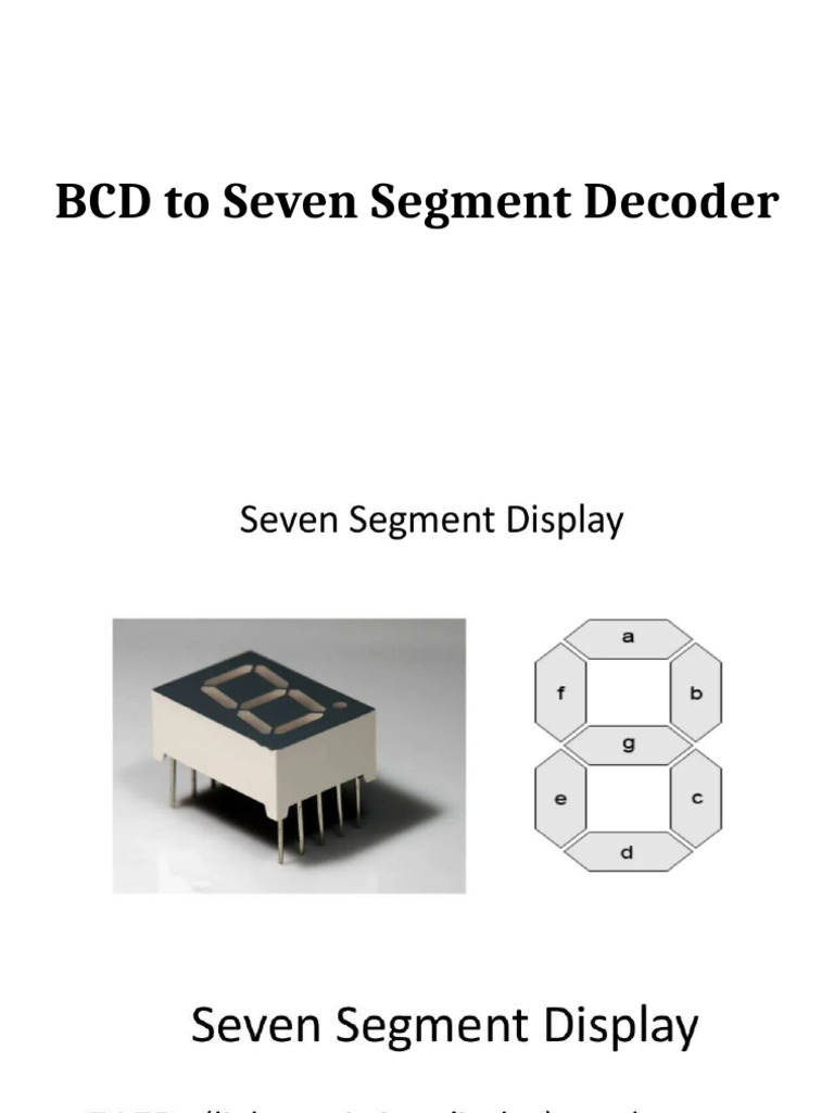 BCD To Seven Segment Decoder | PDF