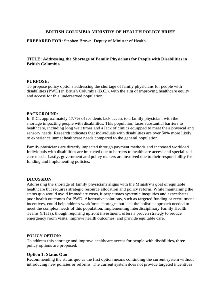 305 Assignment 3 Group 21 | PDF | Policy | Health Equity