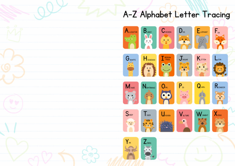 A-Z Alphabet Letter Tracing Guide | PDF