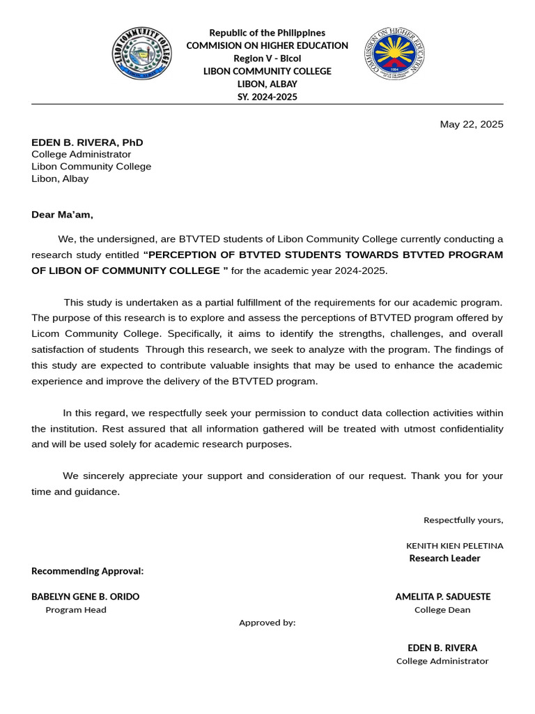 Research Approval Letter | PDF