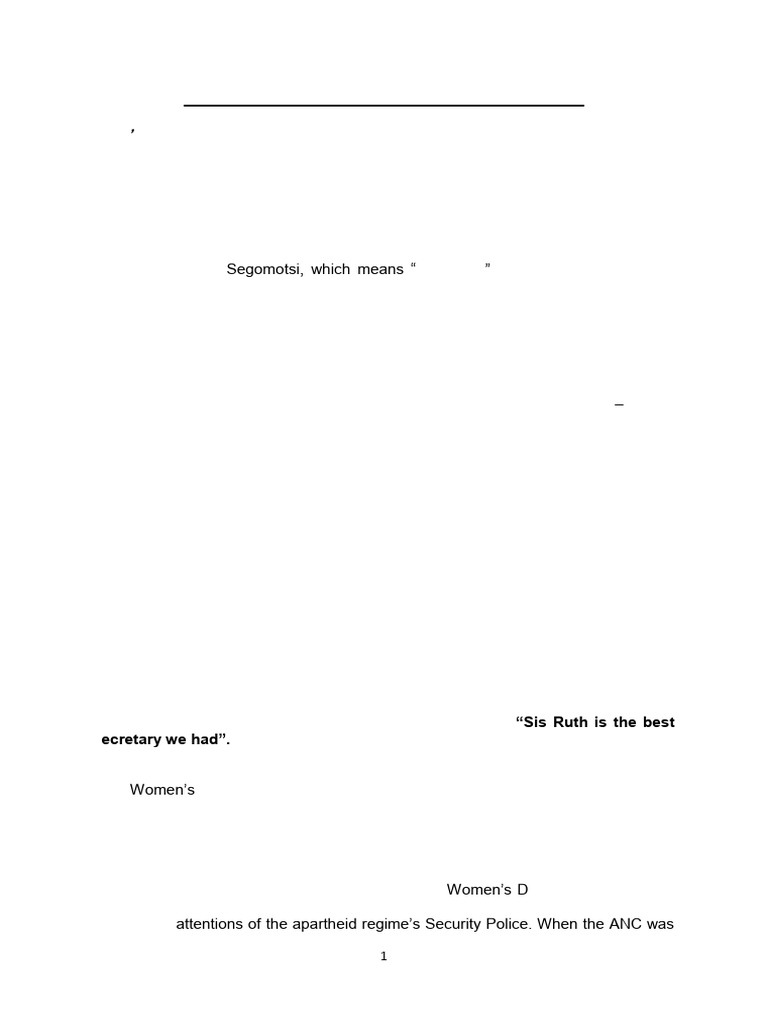 1 A Profile of DR Ruth Segomotsi Mompati | PDF | African National ...