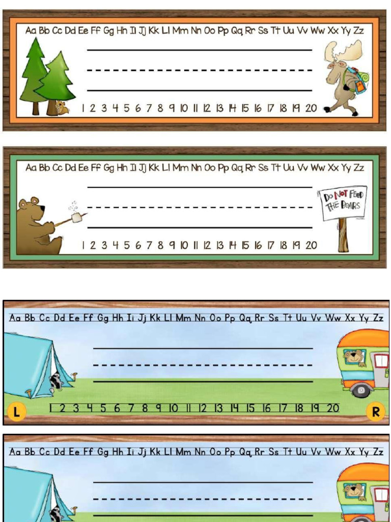 06 - Camping Theme Name Tags Editable 2 | PDF