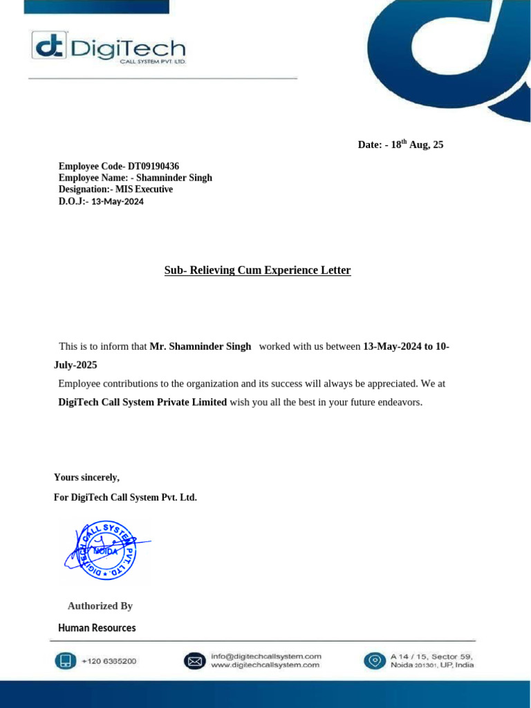 Exp Letter | PDF