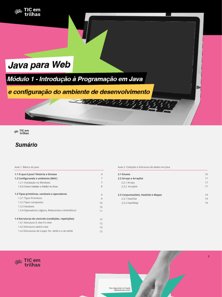 TIC em TRILHAS Parte 1 Do Curso em JAVA | PDF | Java (linguagem de ...