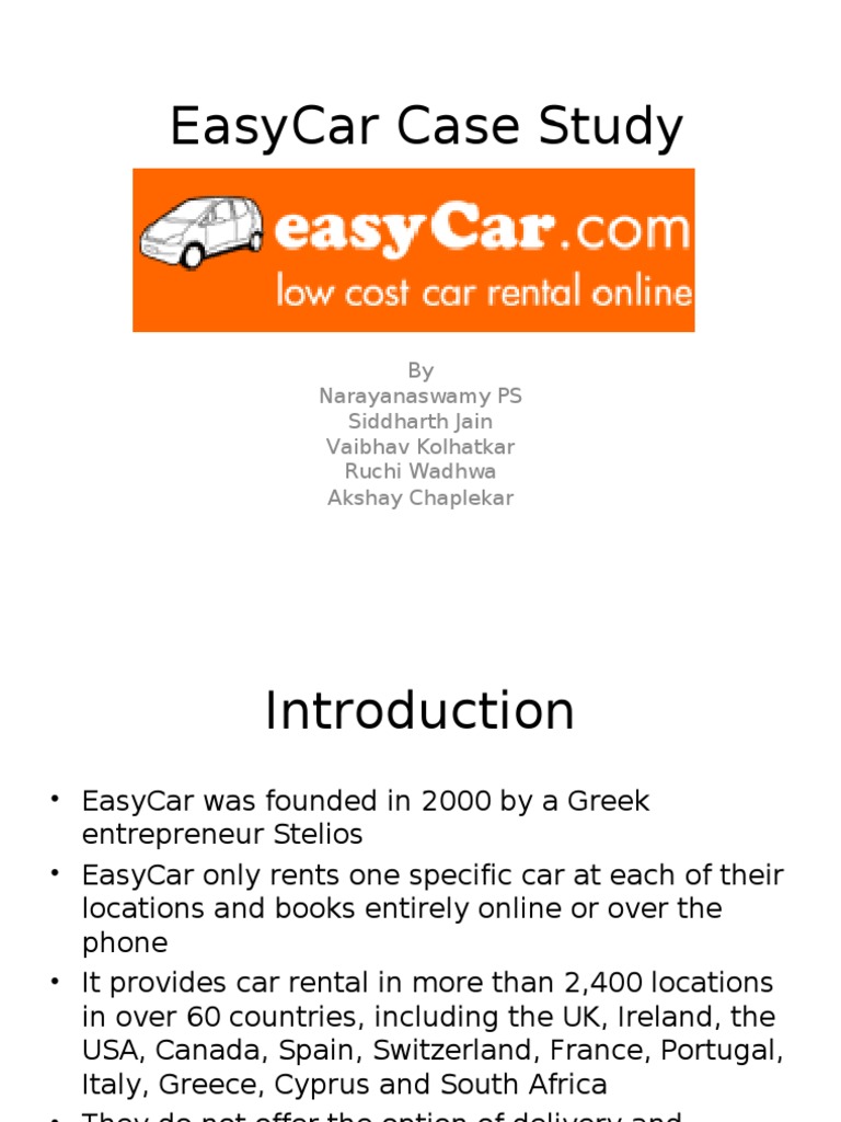 EasyCar Case Study Presentation | PDF | Car Rental | Competition