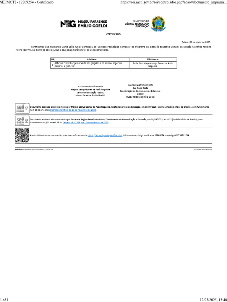 Certificado Participante JPC - Raimundo Gama Leão Junior 04 - ABR | PDF