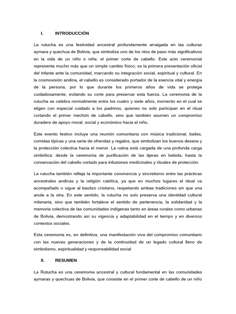 La Rutucha: Ceremonia Ancestral en Bolivia | PDF | Rituales | Imperio Inca