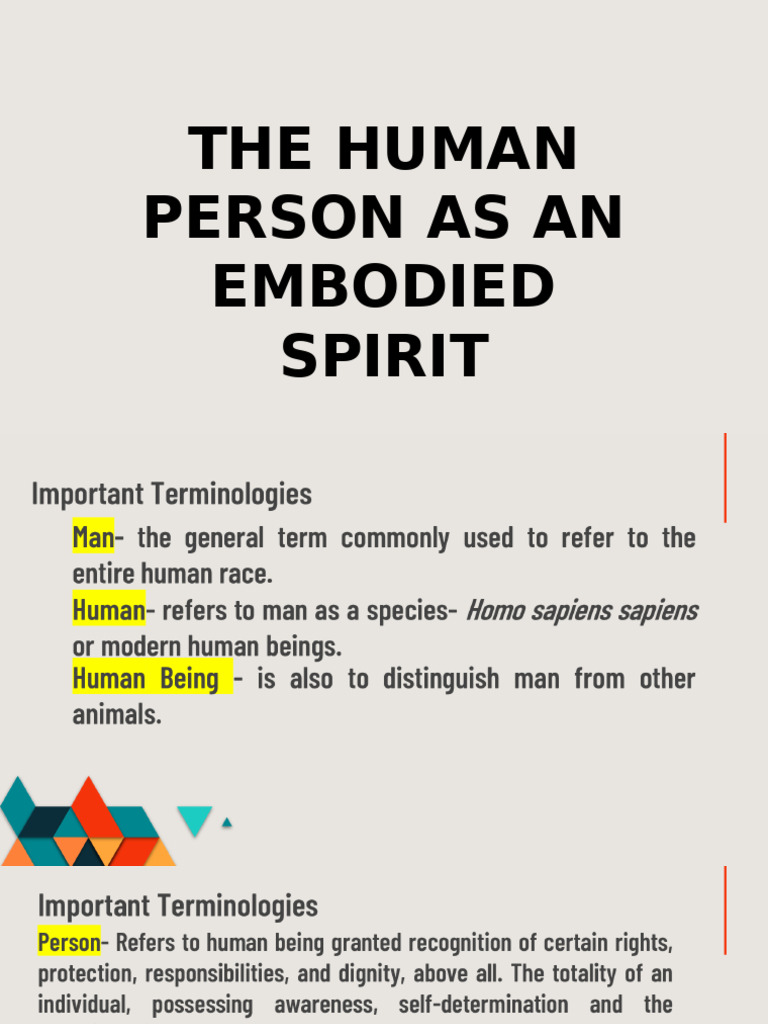 Week 9 The Human Person As An Embodied Spirit 1 | PDF | Soul | Thomas ...