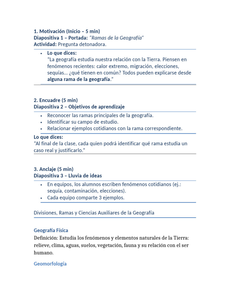 Divisiones y Ramas de La Geografia | PDF | Geografía | Tierra
