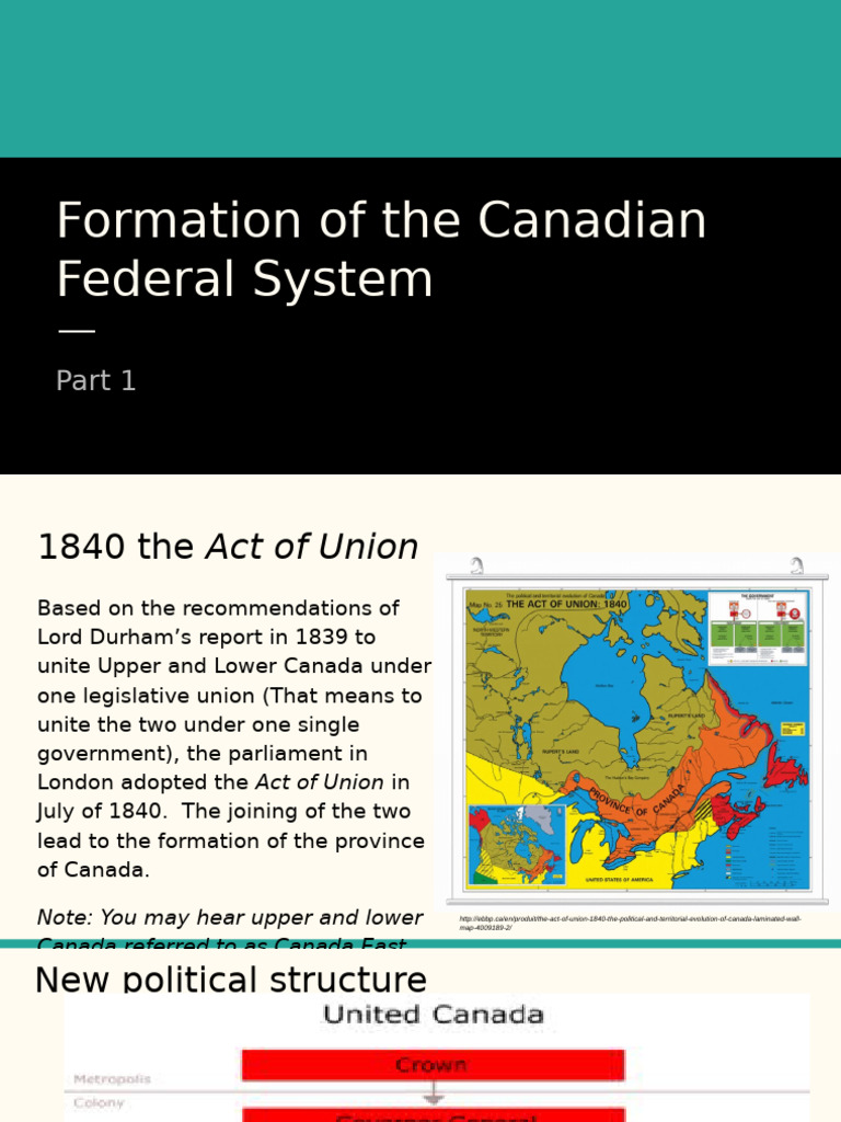 Formation of Canada's Federal System | PDF | Government