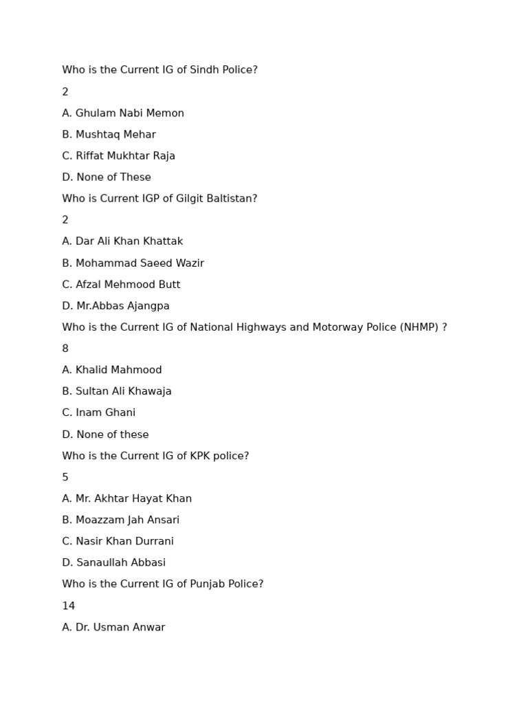 Current IG of Sindh: Ghulam Nabi Memon | PDF