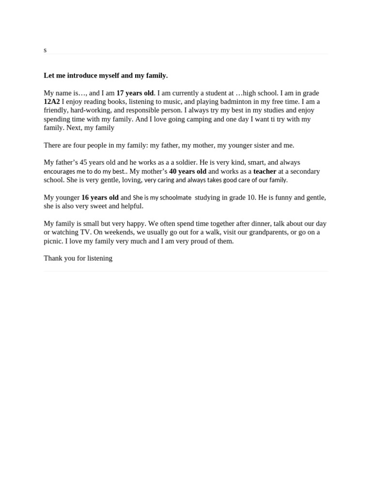 My Family: A Personal Introduction | PDF