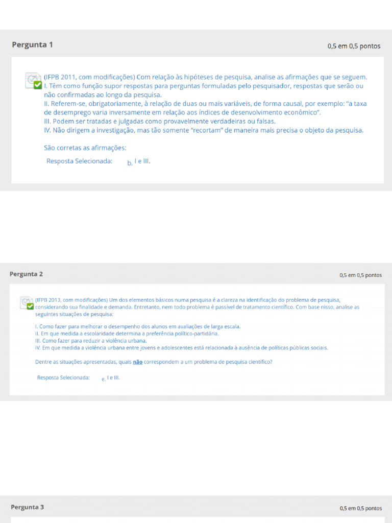 UNP AVA Metodos de pesquisa - questionario II | PDF
