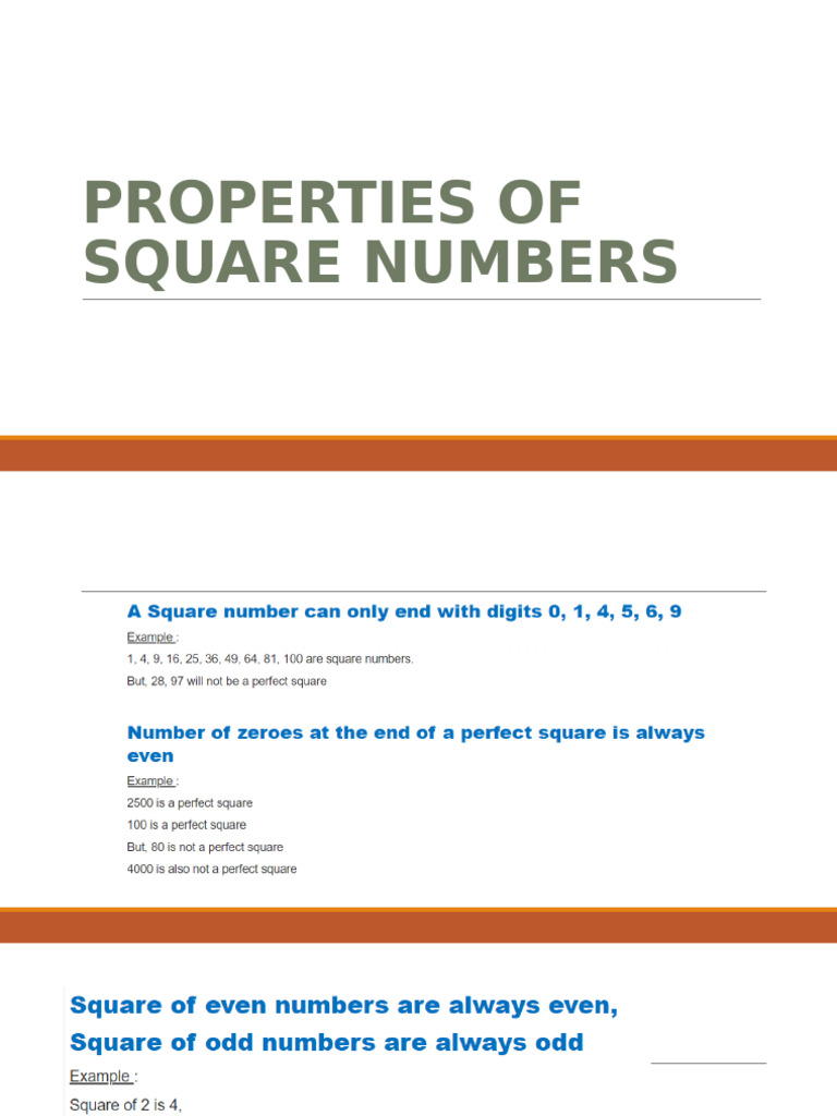 Properties of Square and Triangular Numbers | PDF