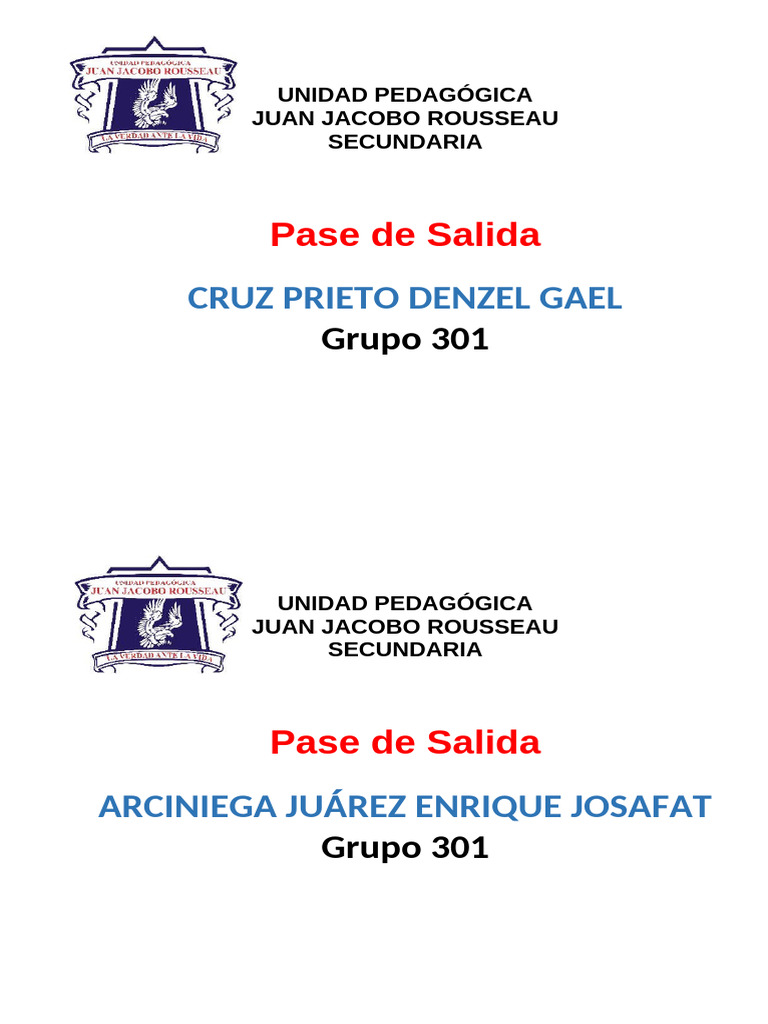 Pase de Salida | PDF