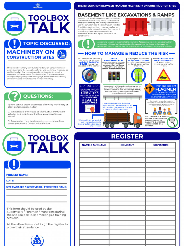 Toolbox Talk Machine On Site | PDF