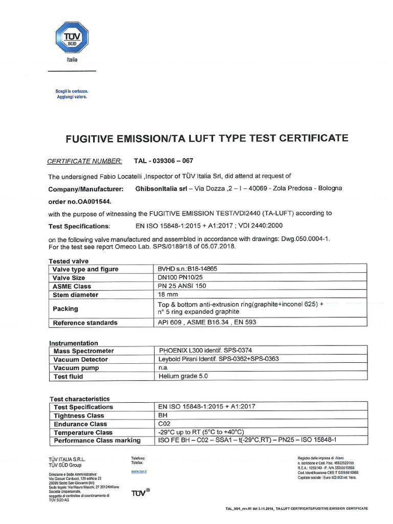 Tuv Sud Fugitive BH c02 | PDF