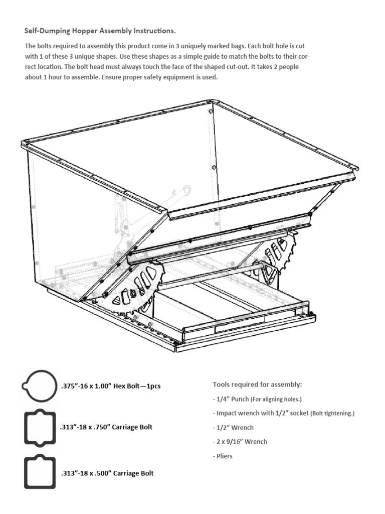 Self Dumping Hopper Assembly Inst en | PDF | Screw