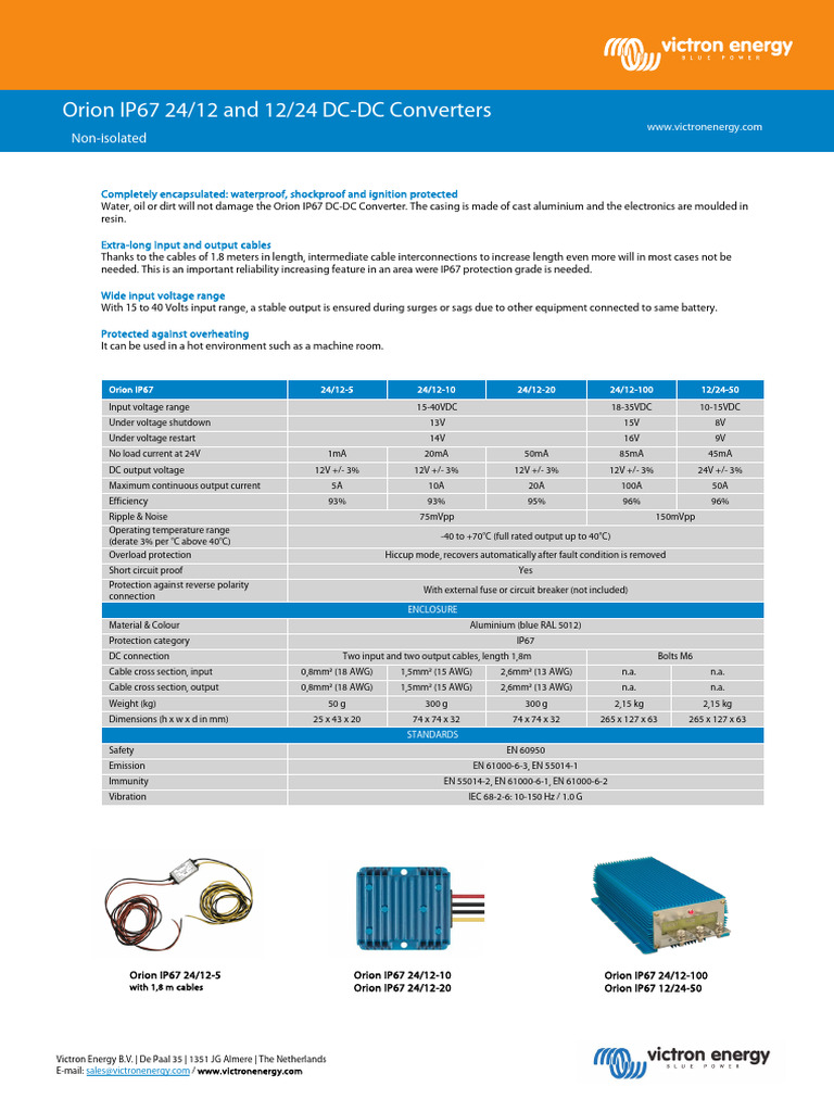 Datasheet Orion IP67!24!12 and 12 24 DC DC Converters Non Isolated En | PDF | Power Supply ...