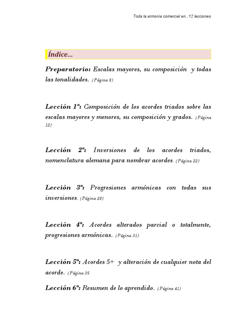 Fundamentos de Armonía Moderna | PDF | Escala (música) | Acorde (Música)