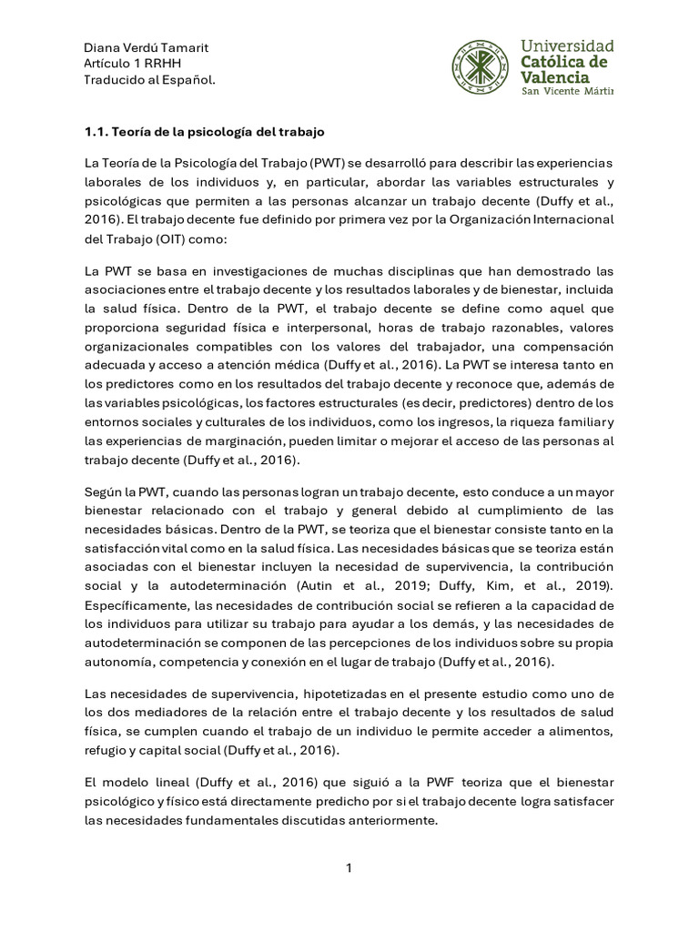 Articulo1 RRHH | PDF | Sicología | Bienestar