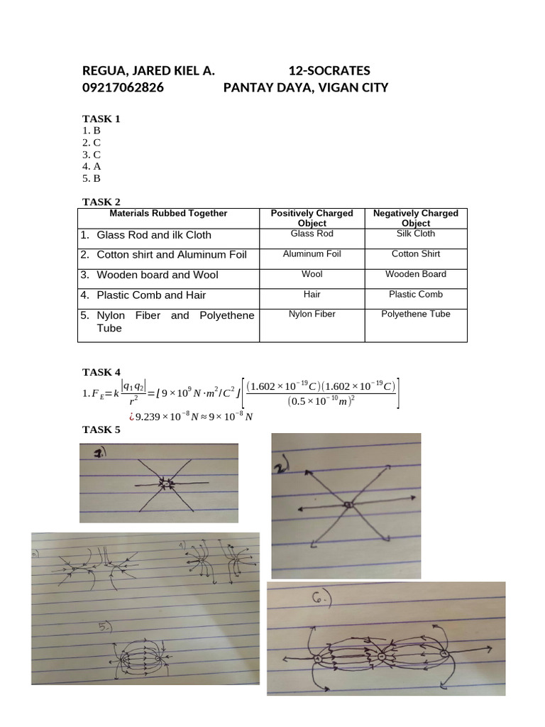 Jared Regua Physics Q3 W1 | PDF