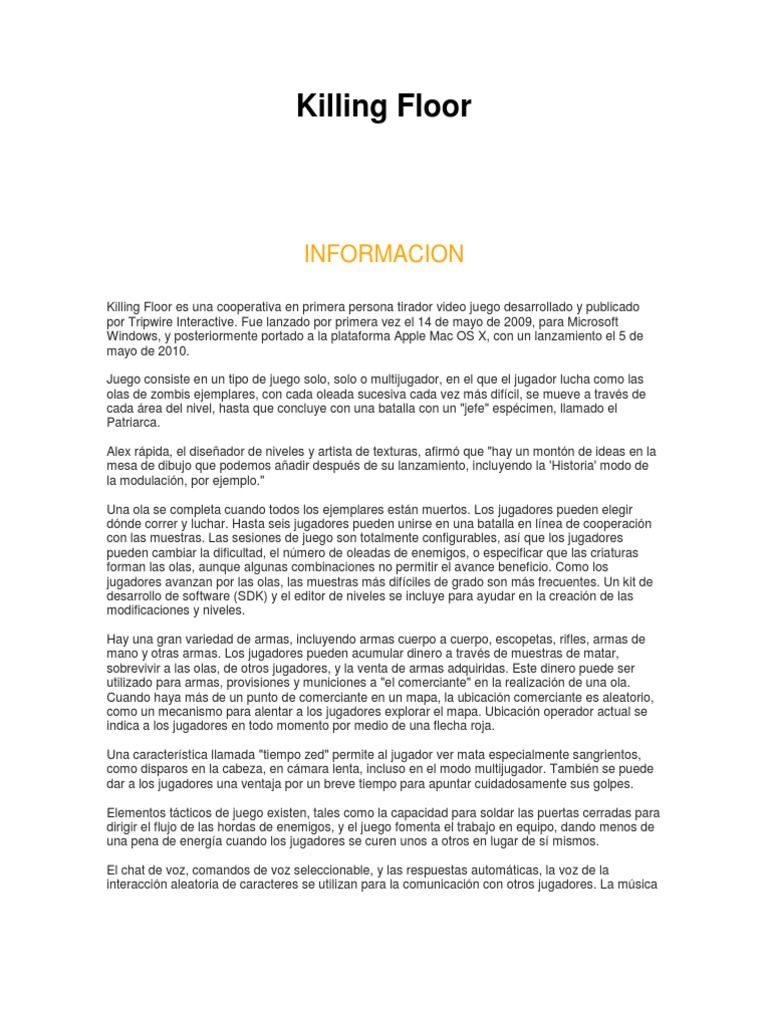 Manual de Killing Floor | PDF | Francotirador | Munición