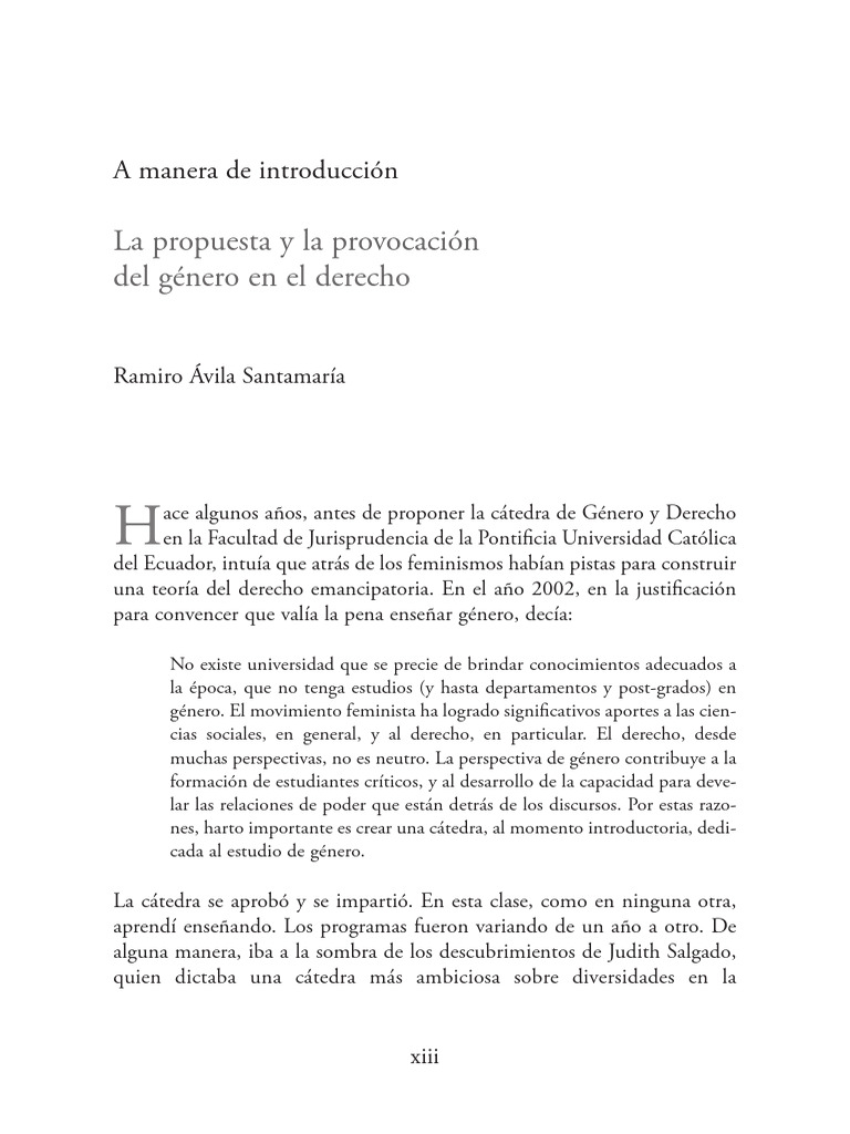 La Propuesta y La Provocación Del Genero en El Derecho 13-30 | PDF ...