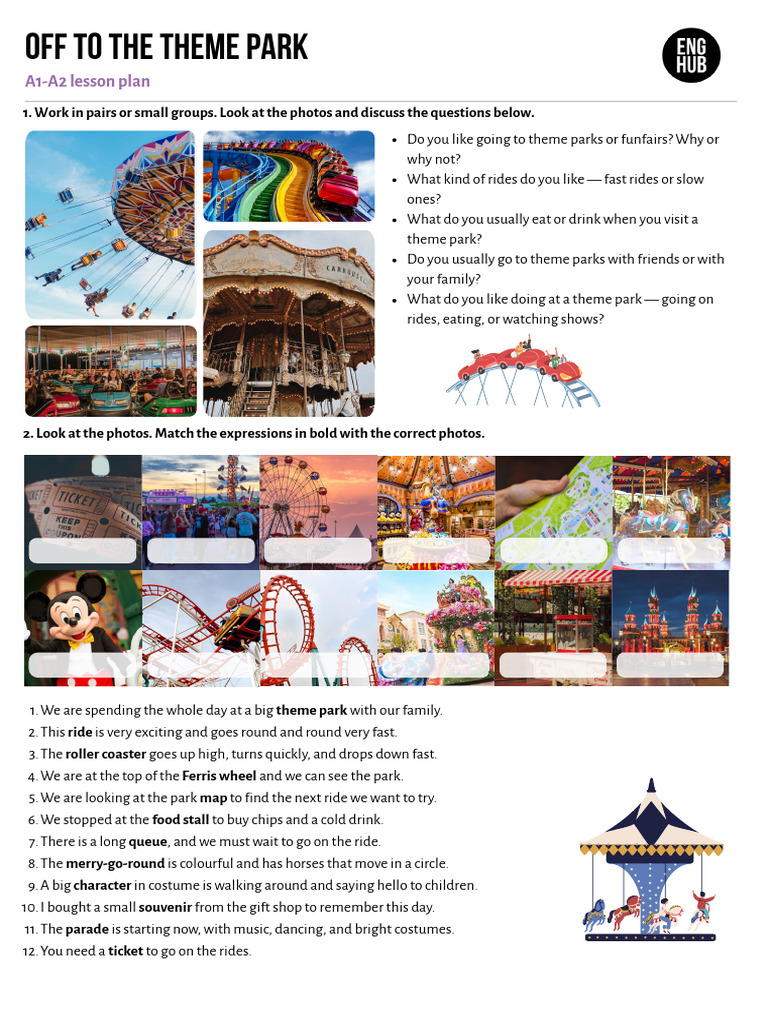 Theme Park Activities Lesson Plan | PDF | Lego | Amusement Park