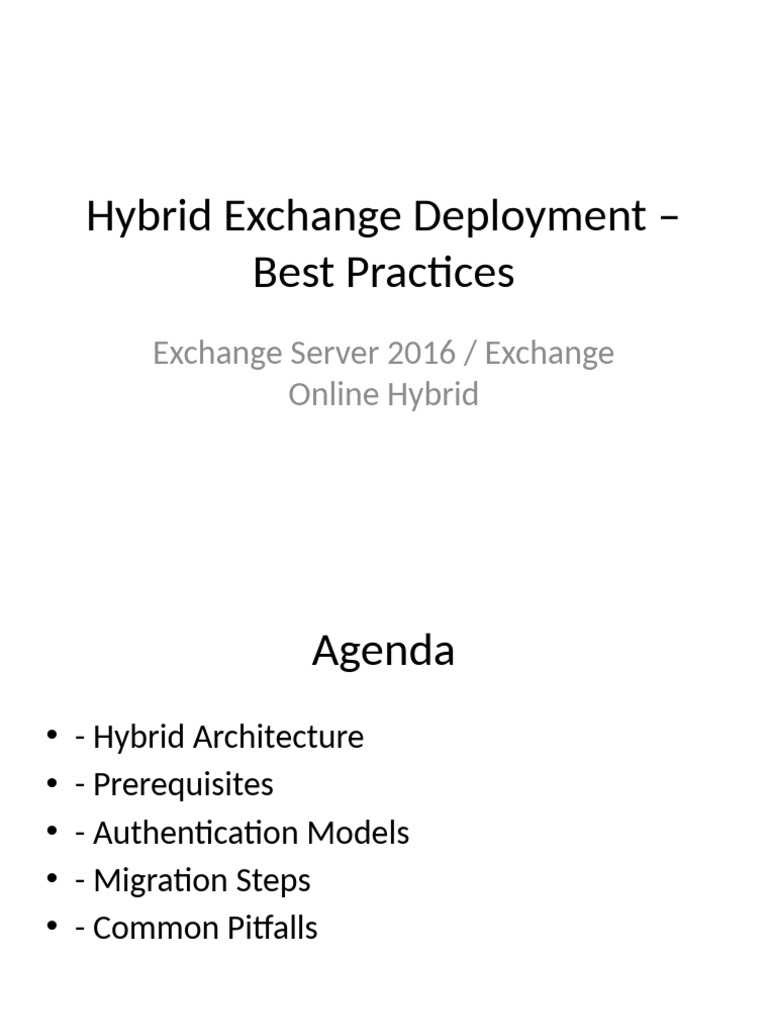 Hybrid Exchange Deployment | PDF