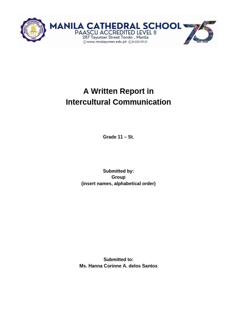 Written Report Format | PDF