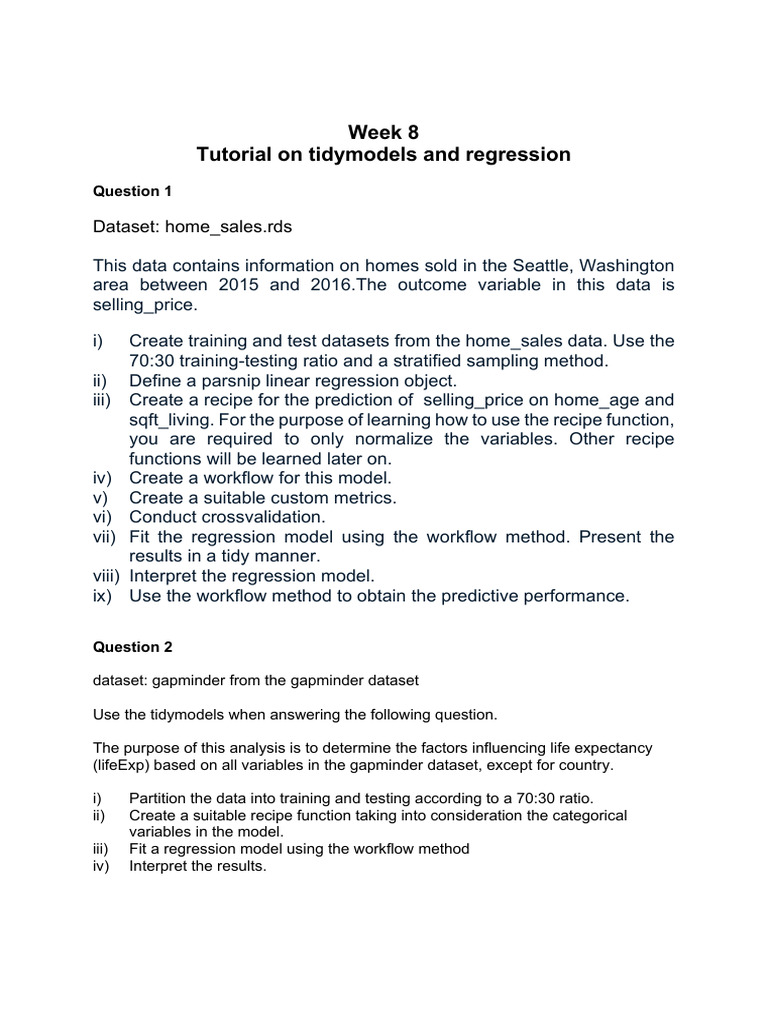 Tidymodels Regression Tutorial Guide | PDF | Regression Analysis ...