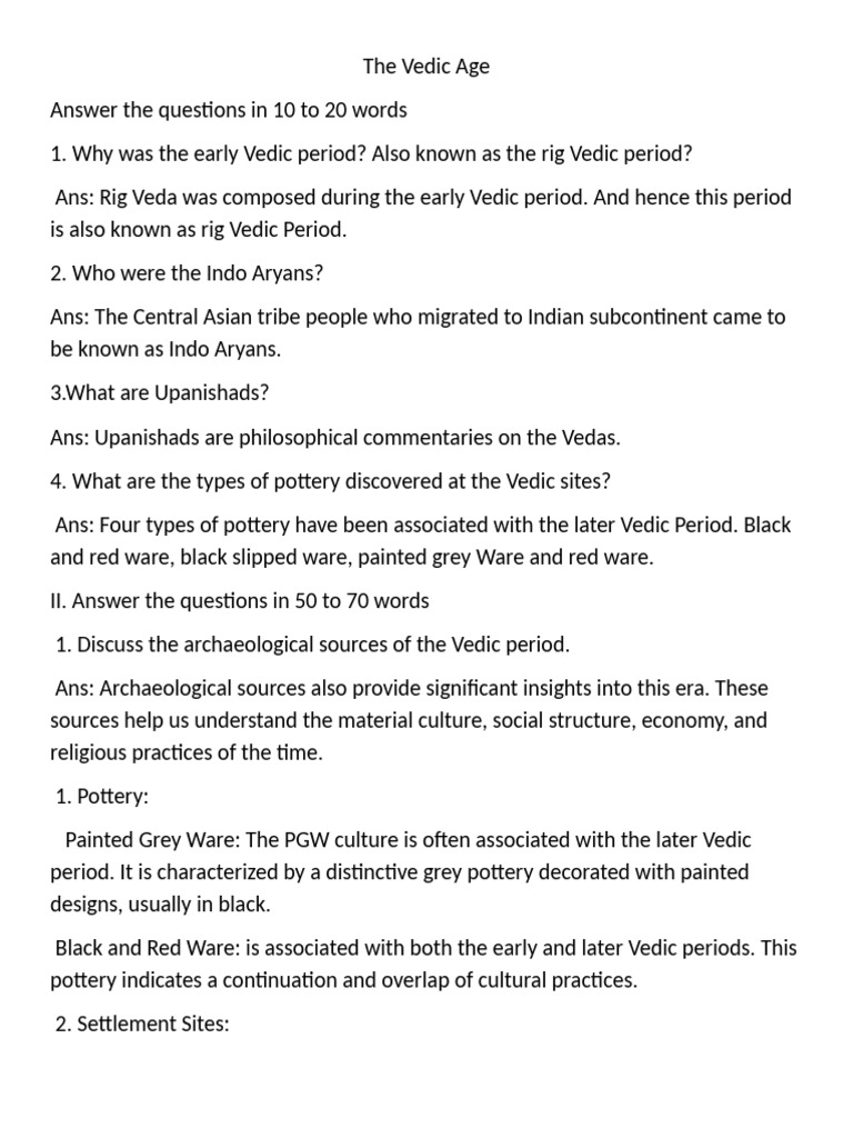 Overview of the Vedic Age | PDF | Vedas | Indian Religions