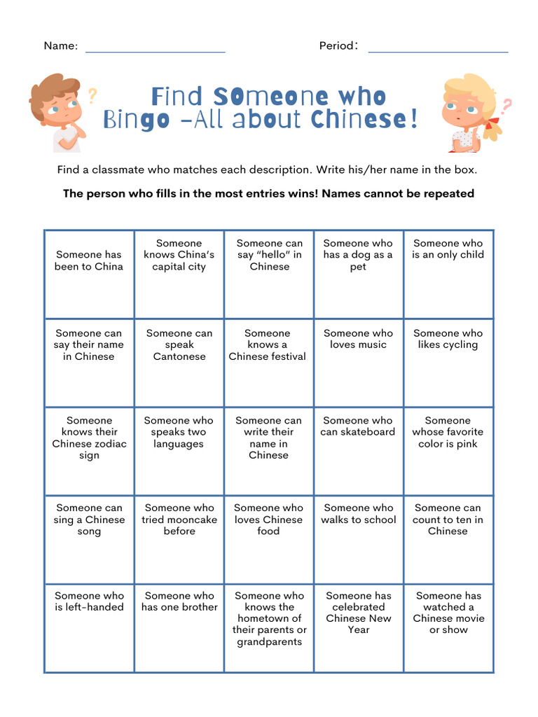 Find Someone Who Bingo Challenge Worksheet | PDF