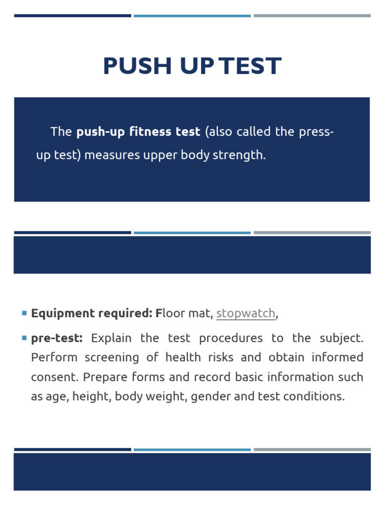 Push-Up Test for Upper Body Strength | PDF