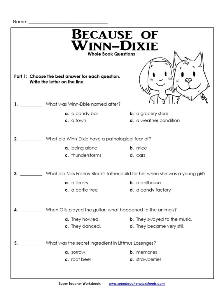 Winn-Dixie Book Questions and Answers | PDF | Chess Openings | Chess