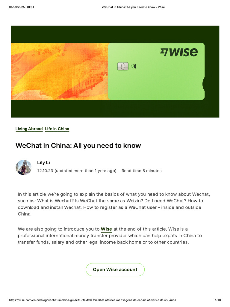 WeChat Essentials for Life in China | PDF | We Chat | Debit Card