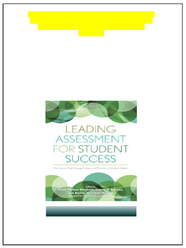 Leading Assessment for Student Success Ten Tenets That Change Culture ...