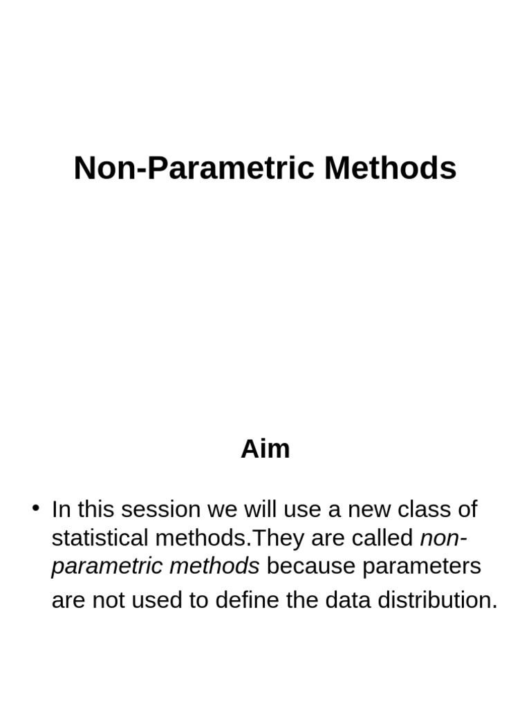 Non-Parametric Statistical Methods Guide | PDF | Mann–Whitney U Test ...