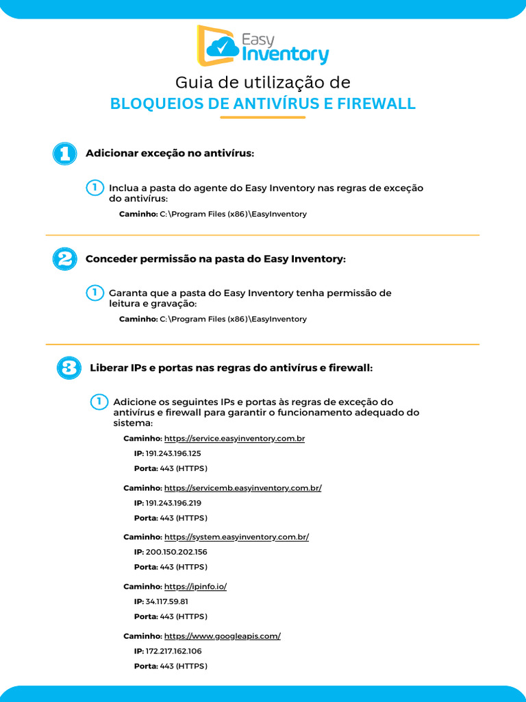 Guia Rápido de Bloqueios de Antivírus e Firewall | PDF