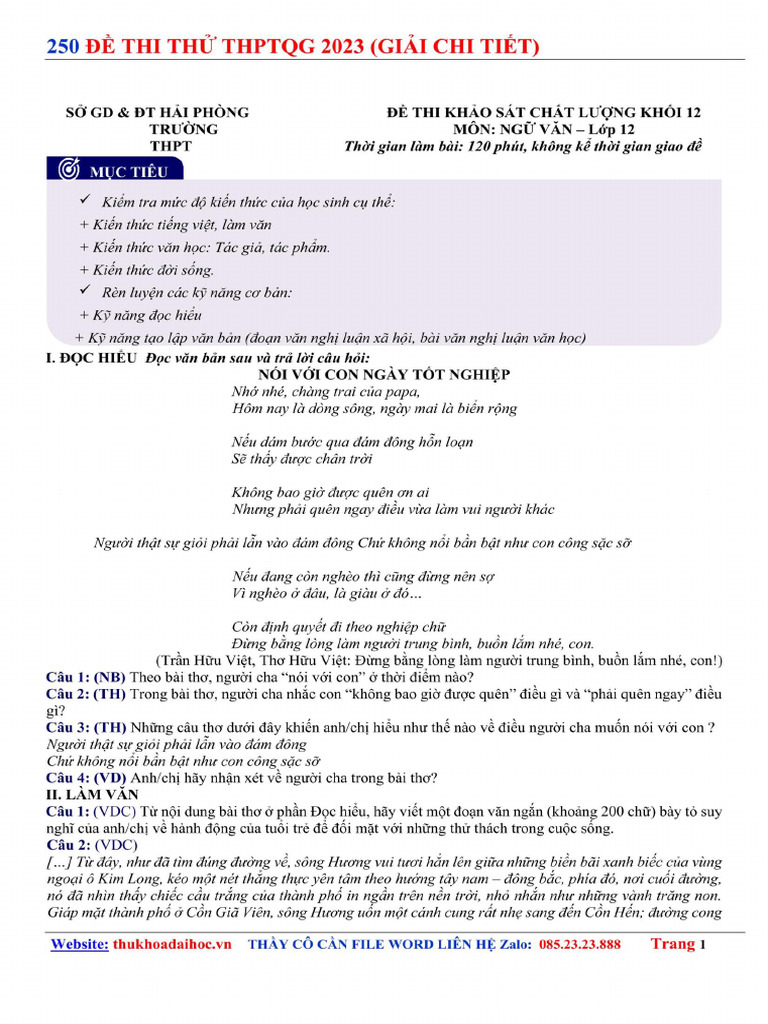 Lien Truong Hai Phong 2023 | PDF