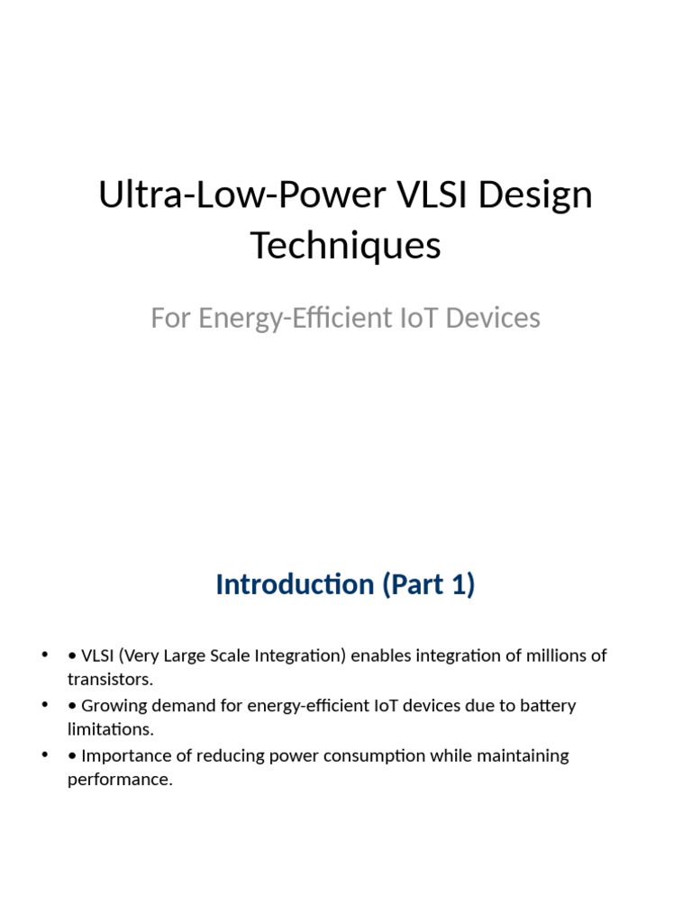 Ultra-Low-Power VLSI for IoT Efficiency | PDF | Very Large Scale ...