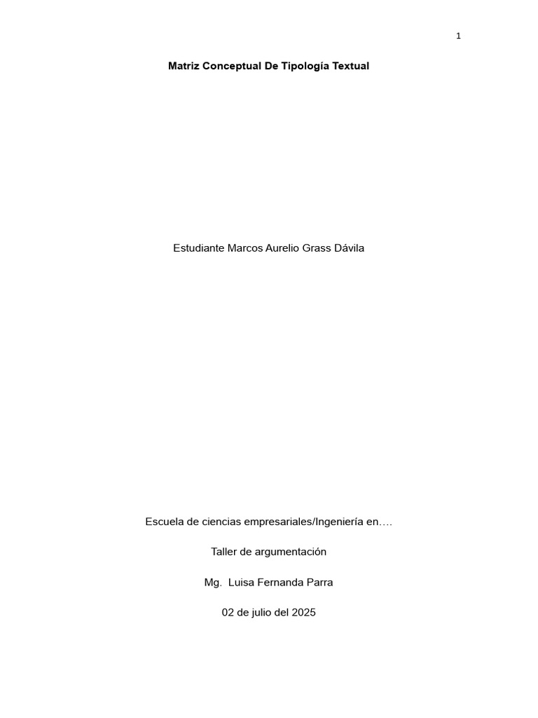 Matriz de Tipologías Textuales | PDF | Comunicación humana