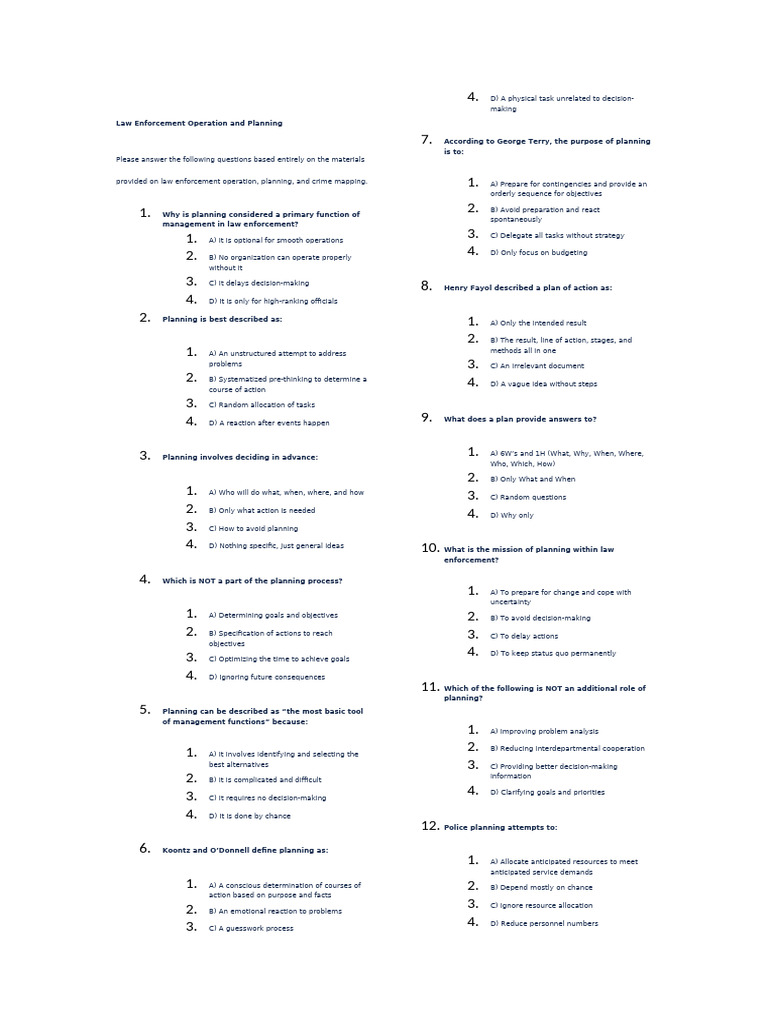 Law Enforcement Planning Essentials | PDF | Decision Making | Policy